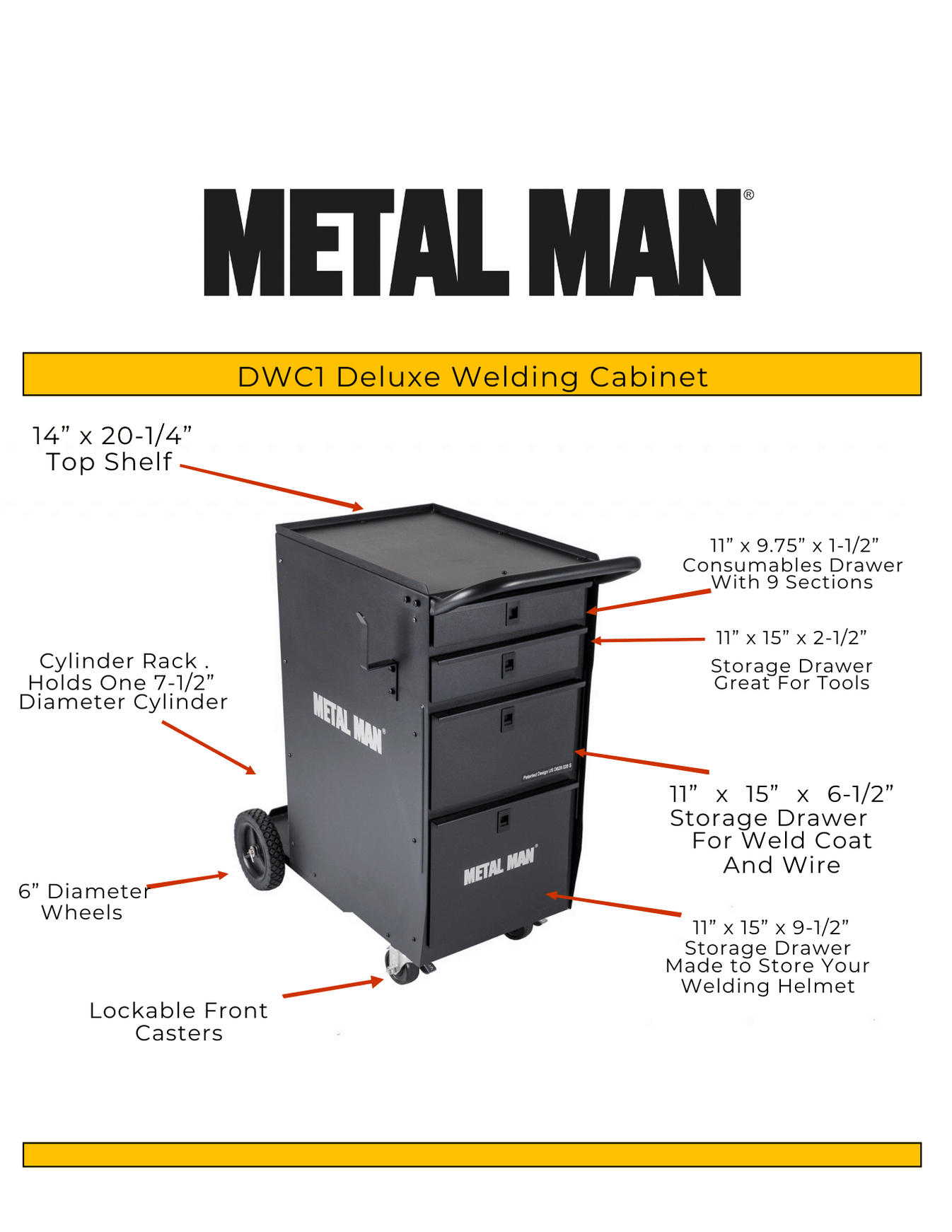 METAL MAN Deluxe Weld Cabinet – Welding Equipment Plus LLC